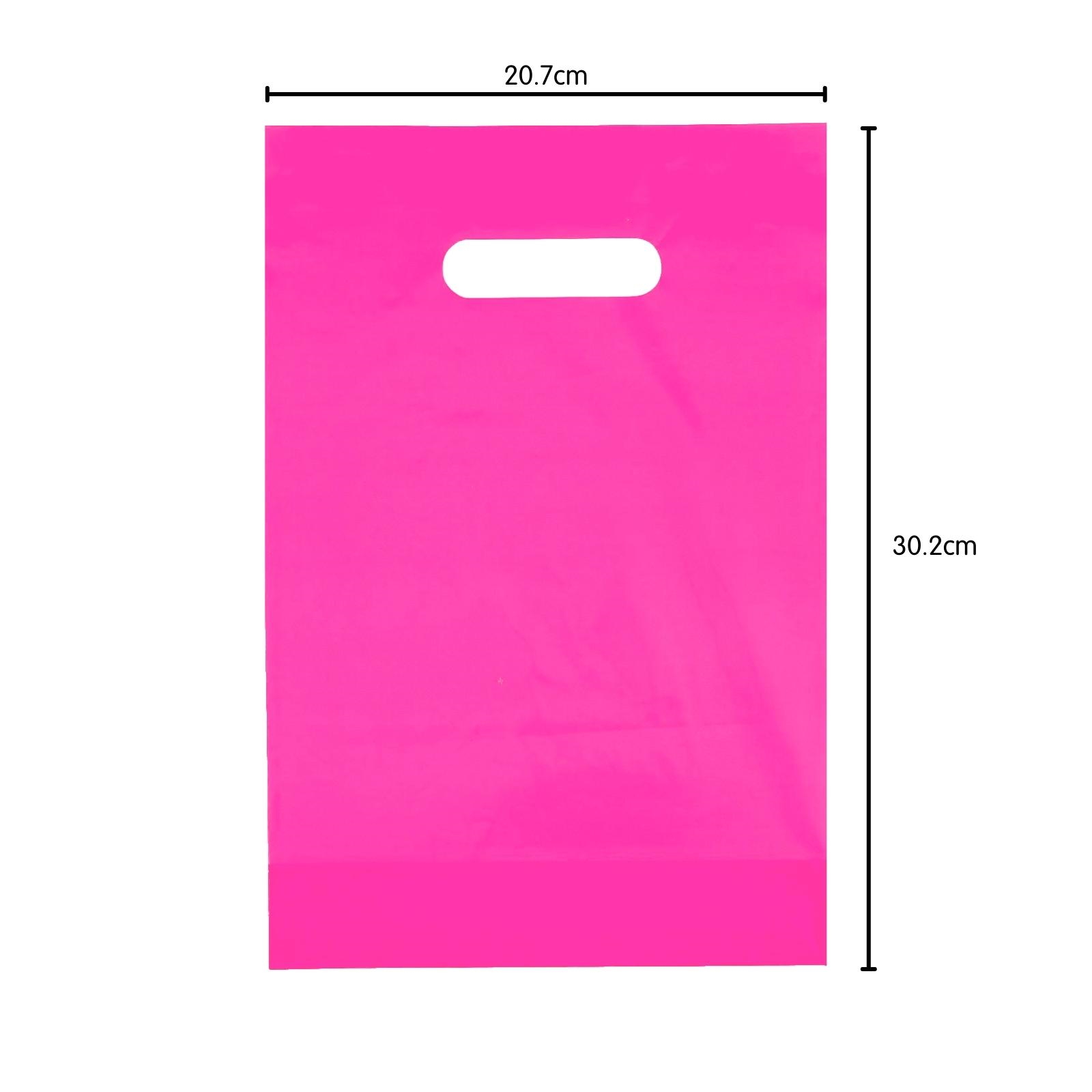 Neon Pink Plastic Lolly/Treat Bags (Pack of 50) | Hot Pink Coloured ...