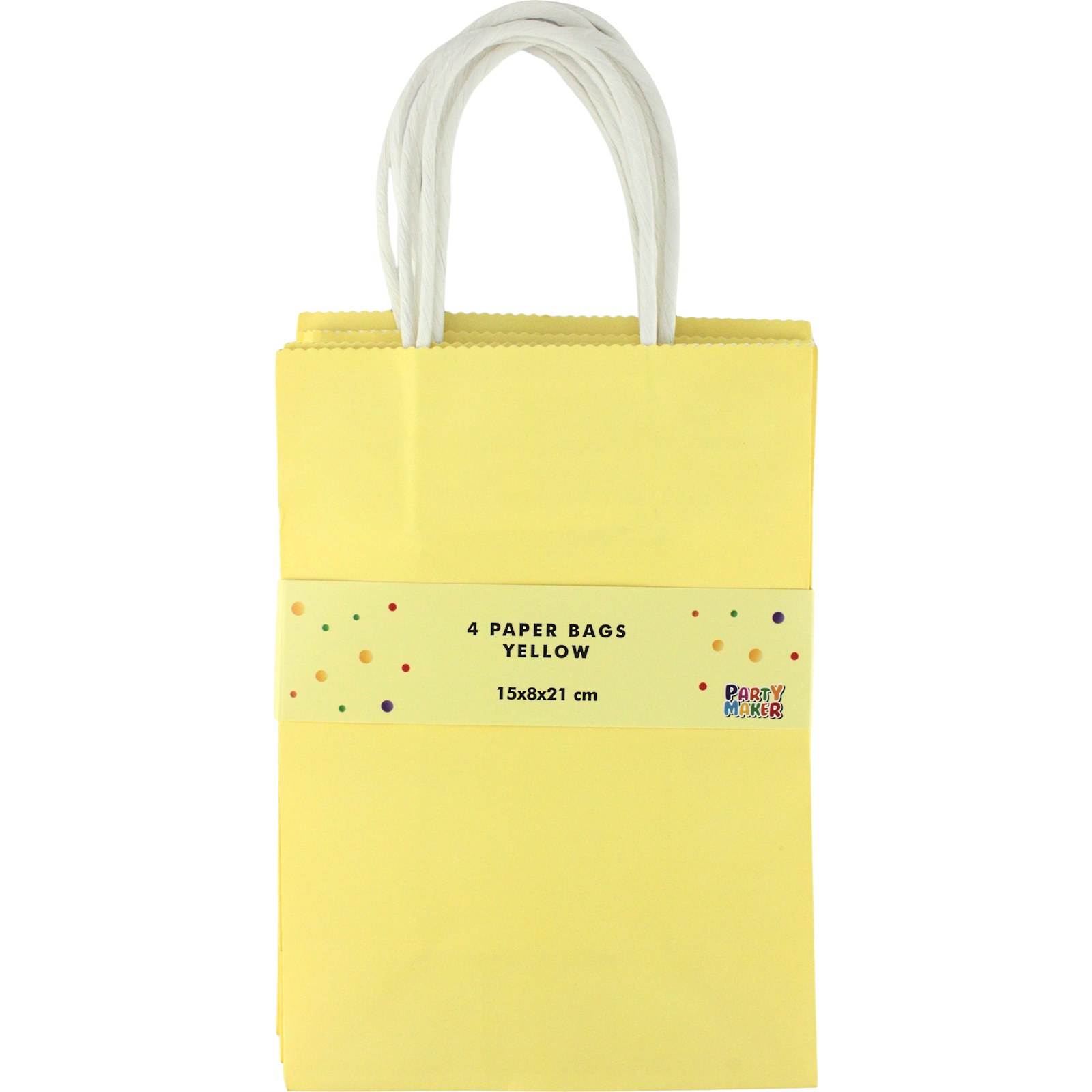 Yellow Kraft Paper Gift Bags 20.8cm (Pack of 4) | Yellow Coloured Party ...