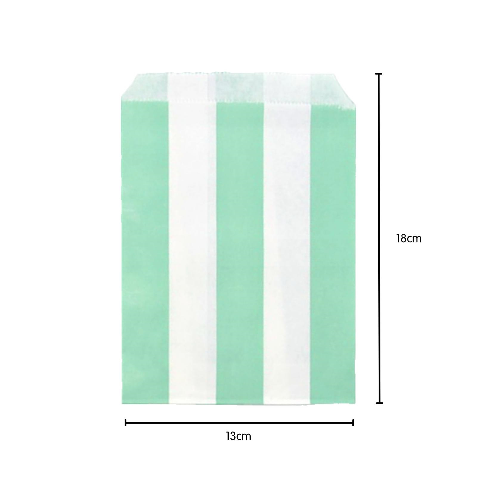 Mint Green and White Stripe Paper Lolly/Treat Bags (Pack of 18) | Mint ...