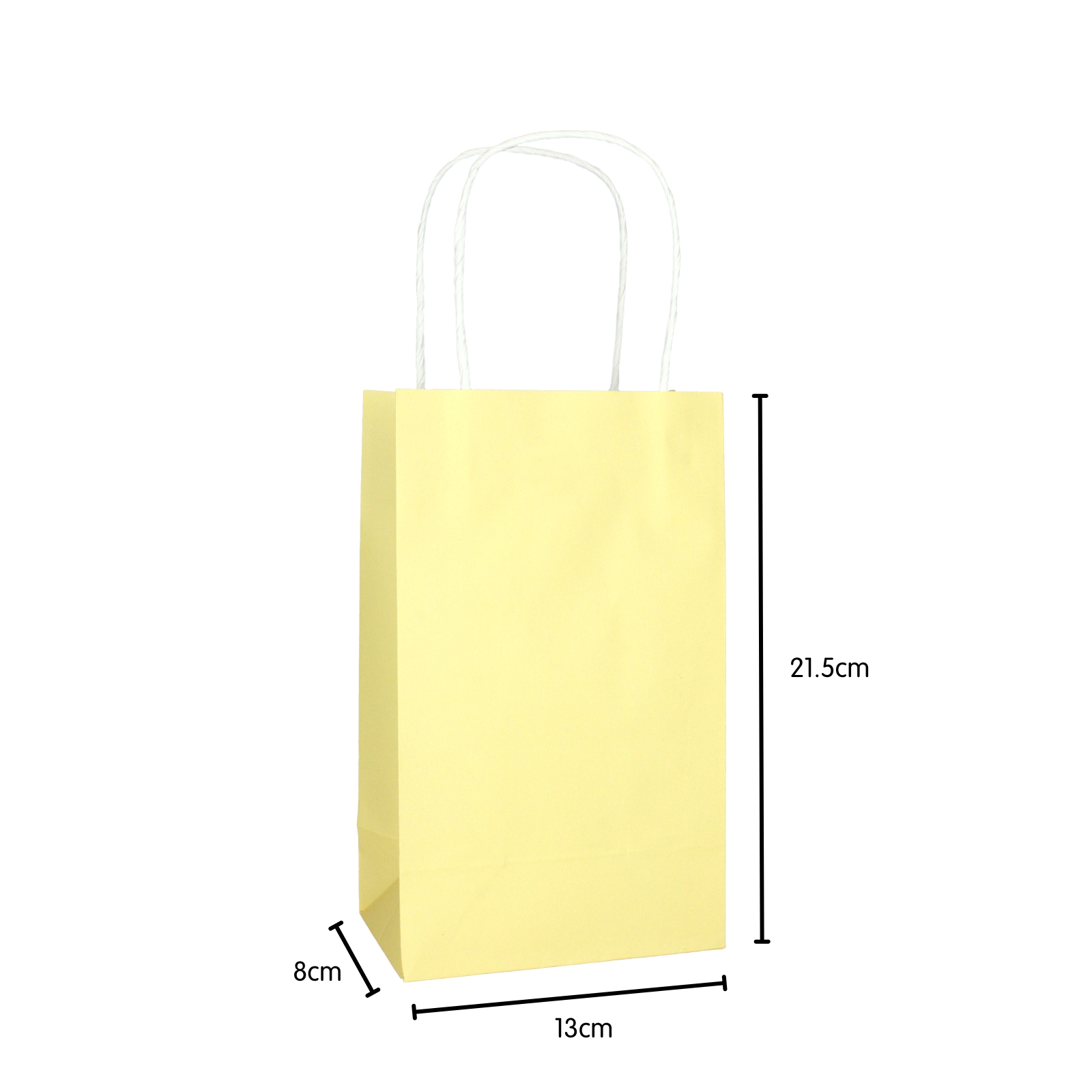 Pastel Lemon Paper Gift Bags 21.5cm (Pack of 5) | Discount Party ...