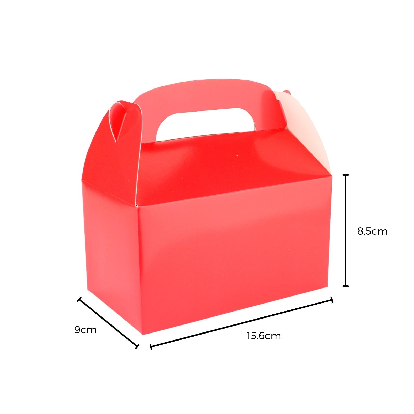 Red Lolly/Treat Boxes with Handle (Pack of 6) | Red Coloured Party ...