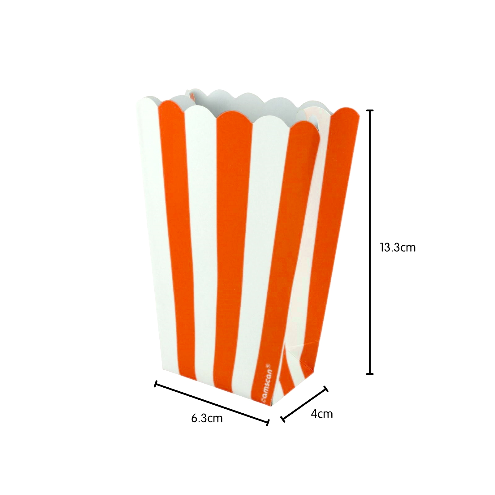 Orange Stripe Popcorn Boxes (Pack of 5) | Orange Coloured Party ...