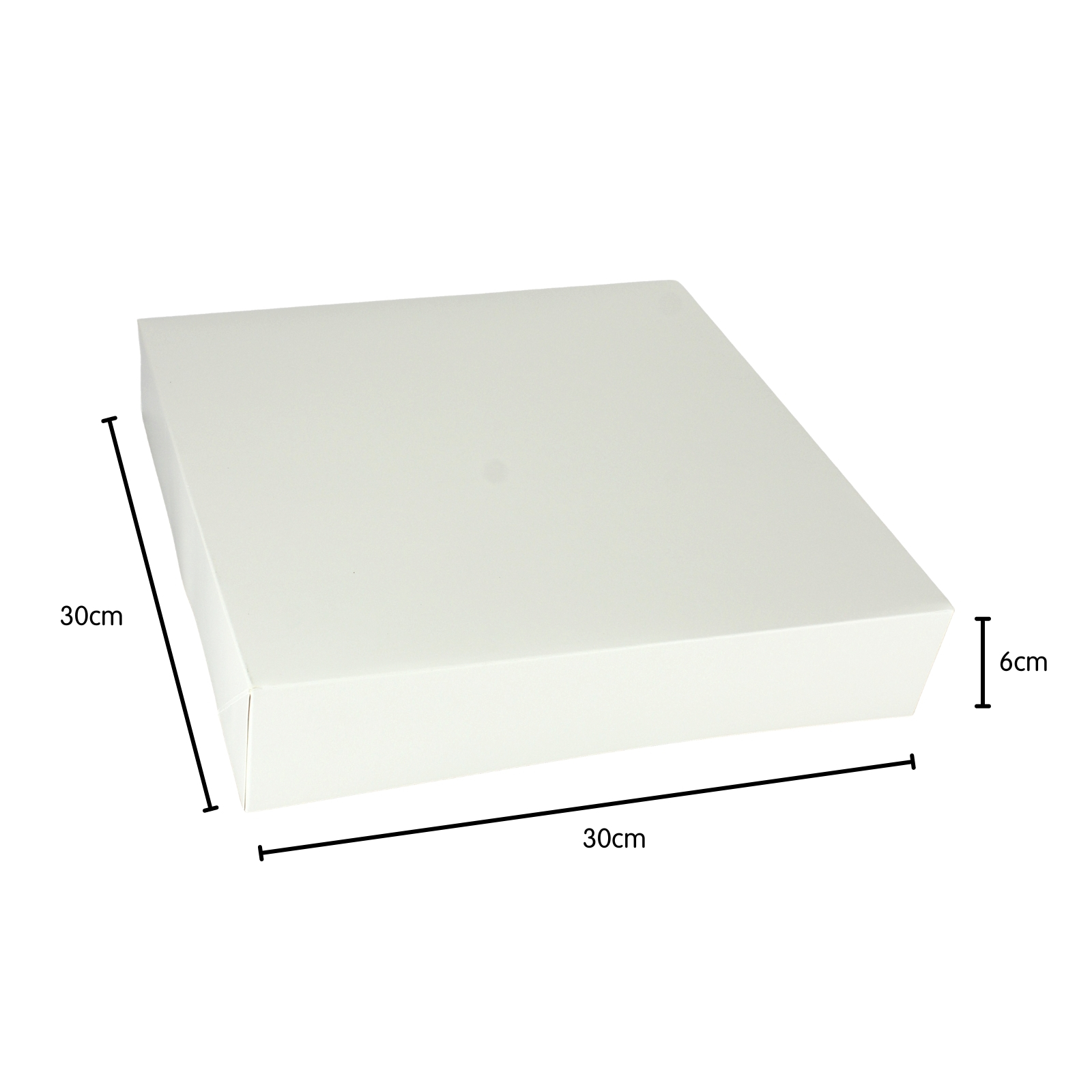White Square Cardboard Cake Boxes 30cm x 30cm x 6cm (Pack of 2 ...