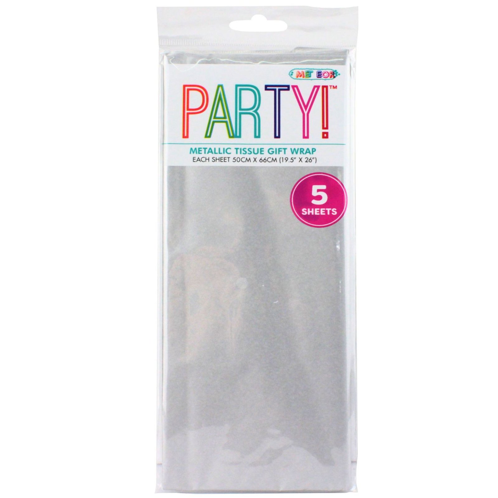 Metallic Silver Tissue Paper (10 Sheets) - Discount Party Supplies