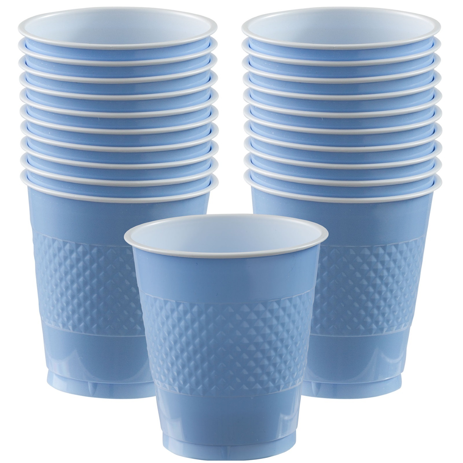 Pastel Blue Plastic Cups (Pack of 20) | Light Blue Coloured Party ...