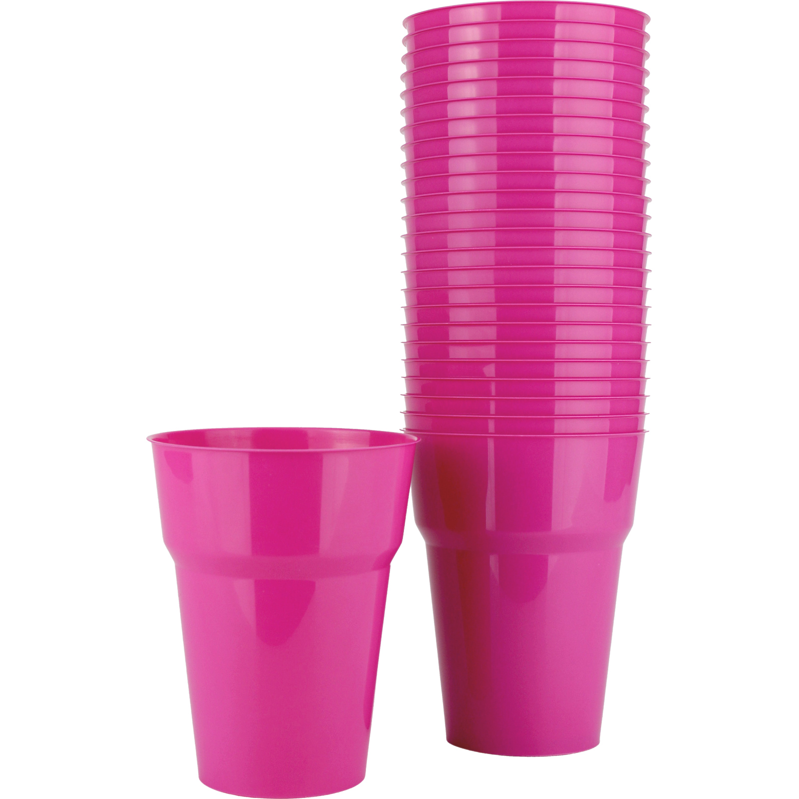 Magenta Pink Plastic Reusable Cups 285ml (Pack of 25) - Discount Party ...