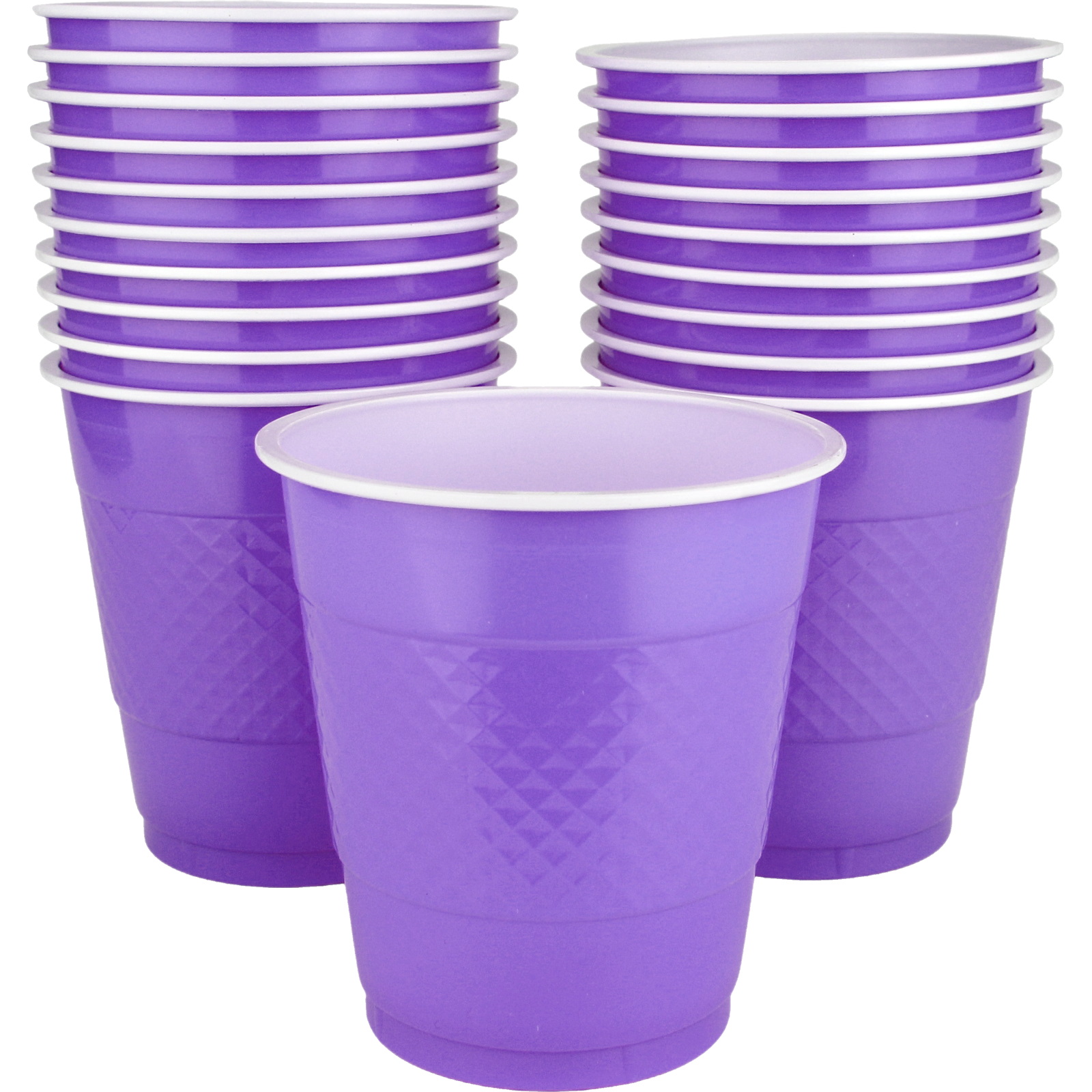 Amscan Purple 354ml Reusable Cups (Pack of 20) - Discount Party Supplies
