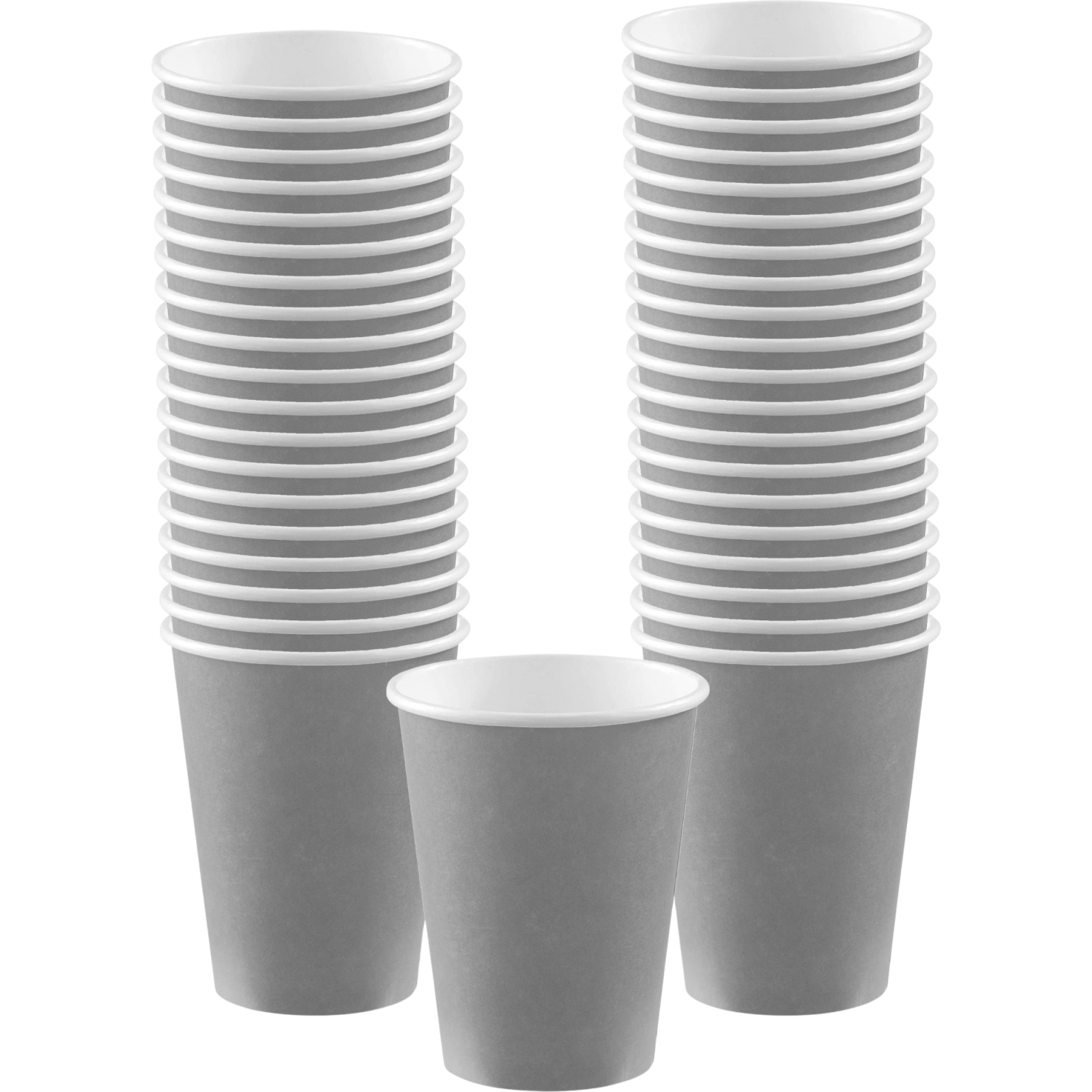 Silver Paper Coffee/Drink Cups 354ml (Pack of 40) | Silver Party ...