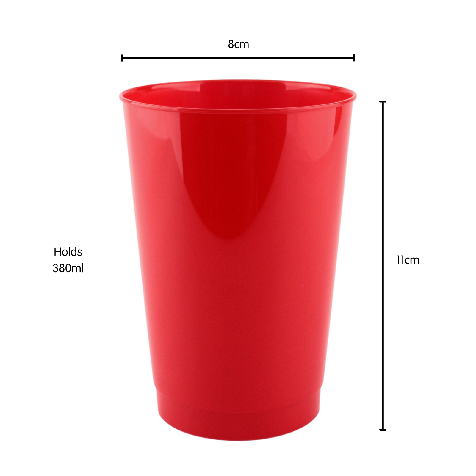 Red Plastic Reusable Cups 380ml (Pack of 10) | Red Coloured Party ...