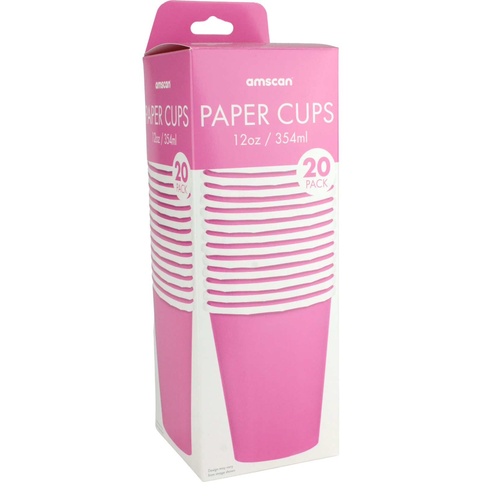 Bright Pink Paper Cups 354ml (Pack of 20) | Hot Pink Coloured Party ...