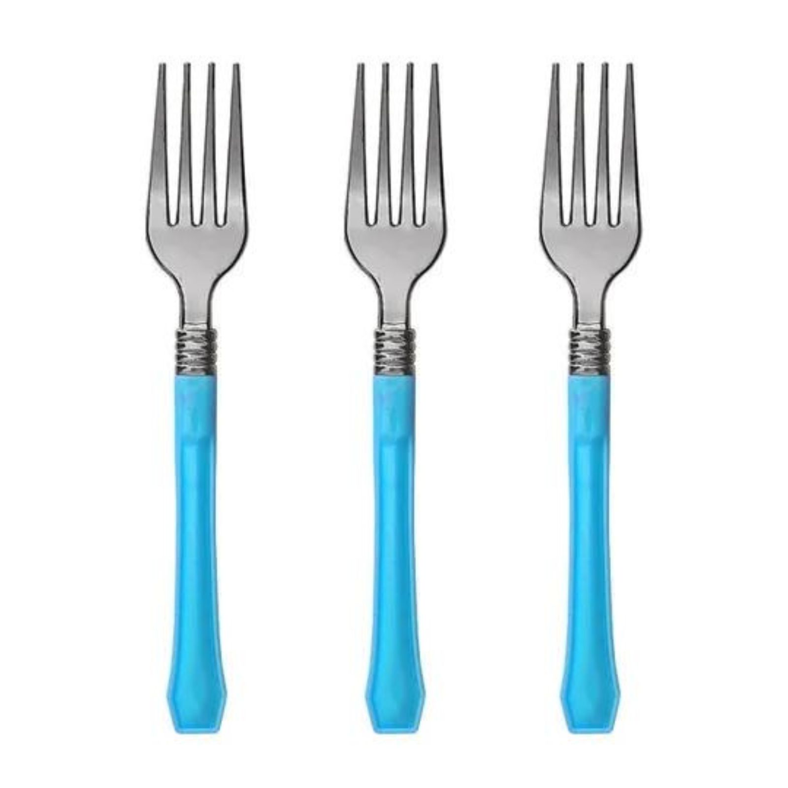 Caribbean Blue Reusable Premium Plastic Forks (Pack of 20) - Discount ...