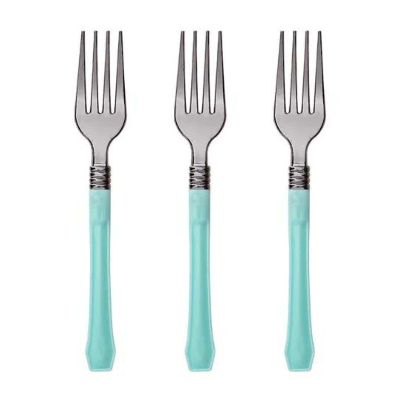 Mint Green Reusable Premium Plastic Forks (Pack of 20) - Discount Party ...