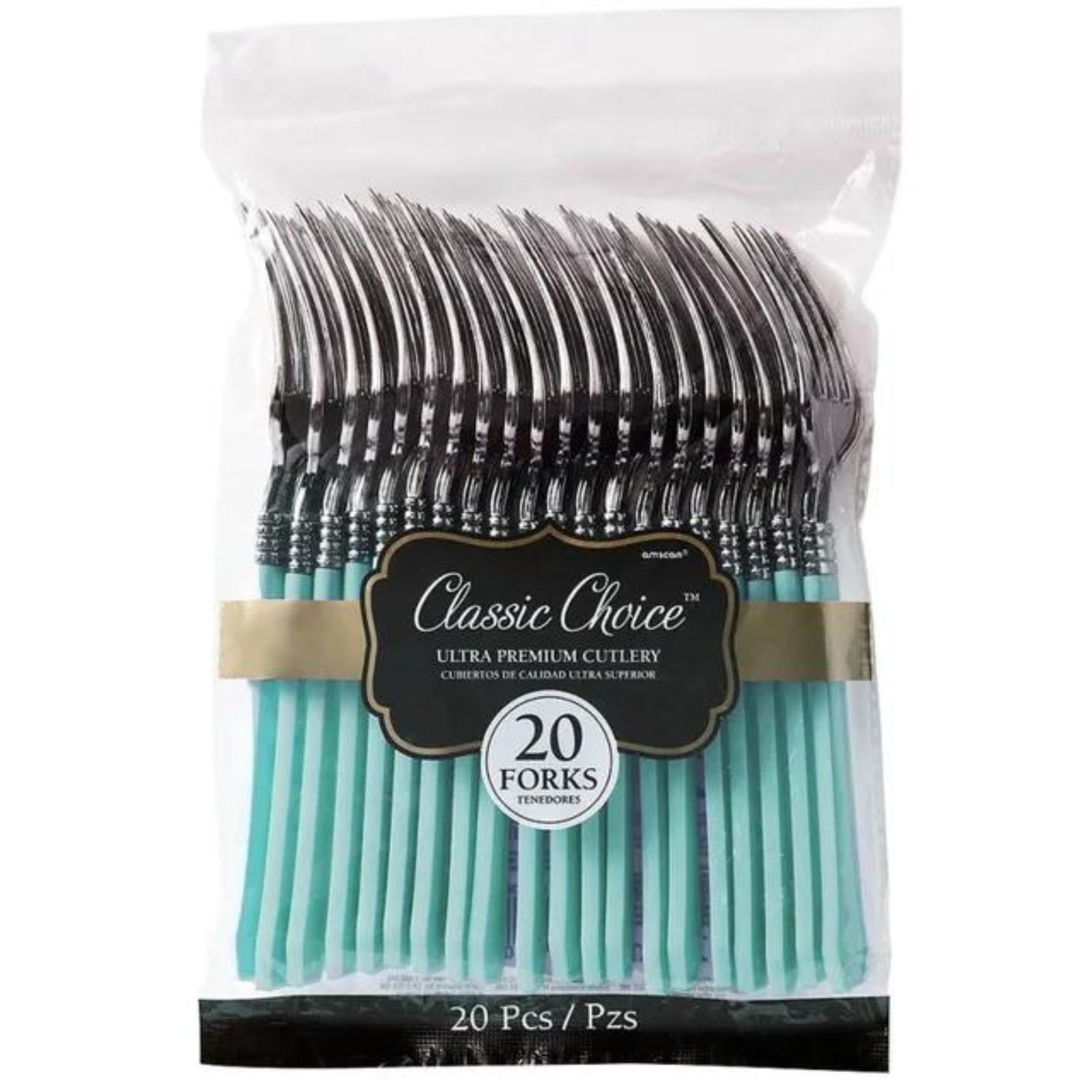 Mint Green Reusable Premium Plastic Forks (Pack of 20) | Mint Green ...
