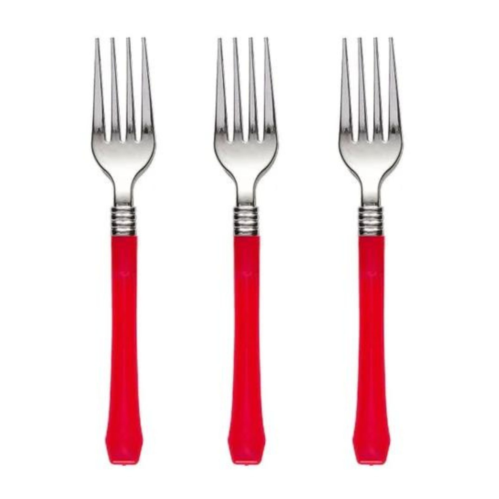 Red Reusable Premium Plastic Forks (Pack of 20) - Discount Party Supplies