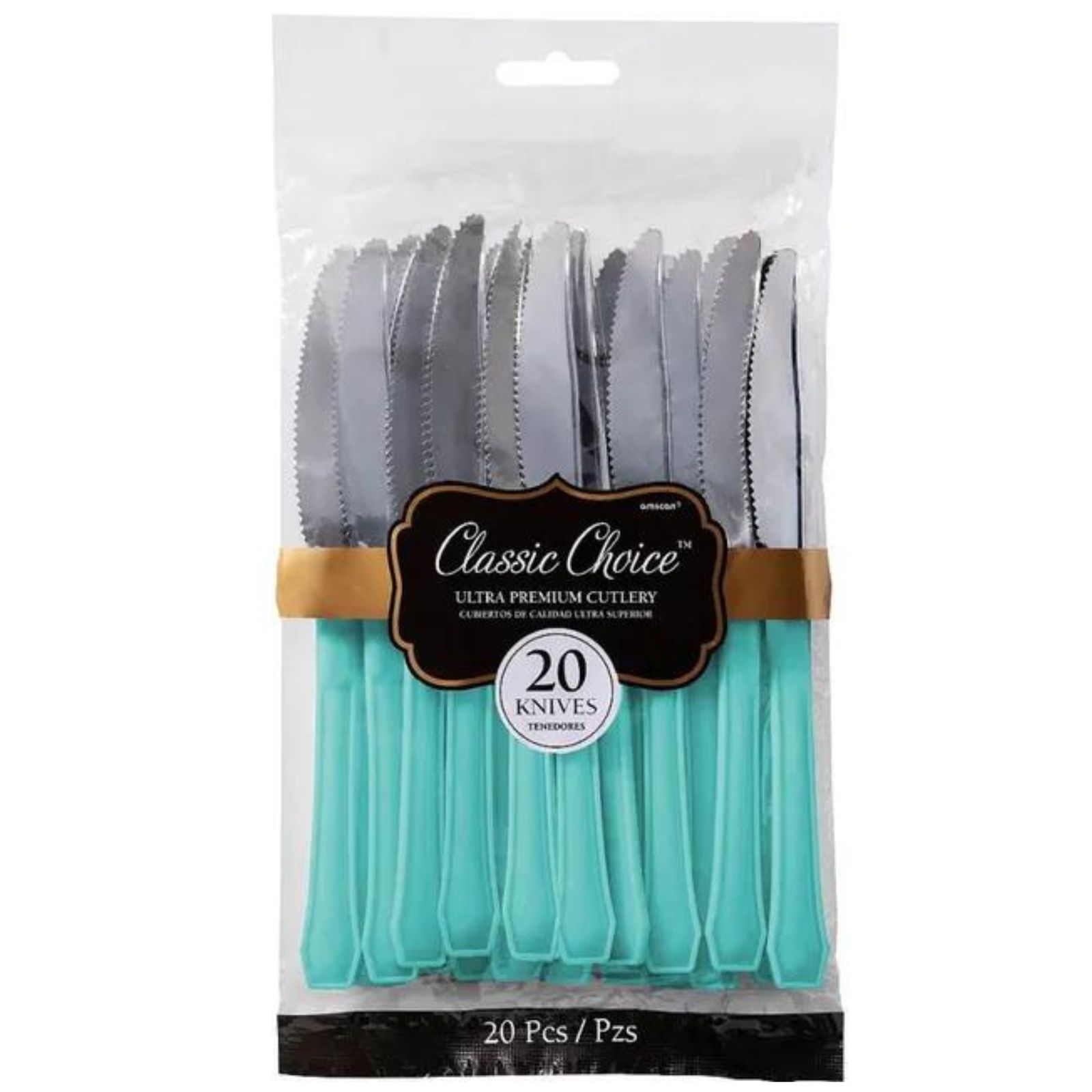 Mint Green Reusable Premium Plastic Knives (Pack of 20) | Mint Green ...