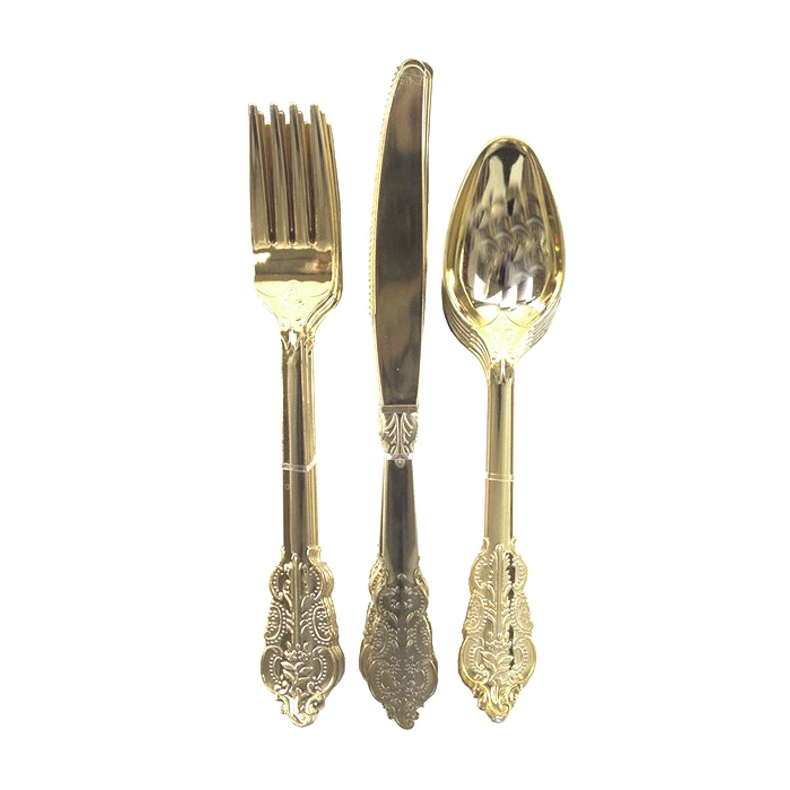 Light Gold Filigree Plastic Cutlery (Pack of 12) | Gold Party Supplies ...