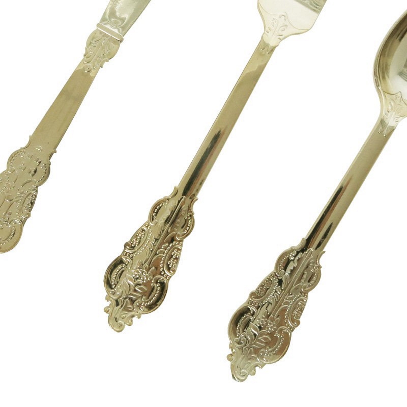 Light Gold Filigree Plastic Cutlery (Pack of 12) | Gold Party Supplies ...