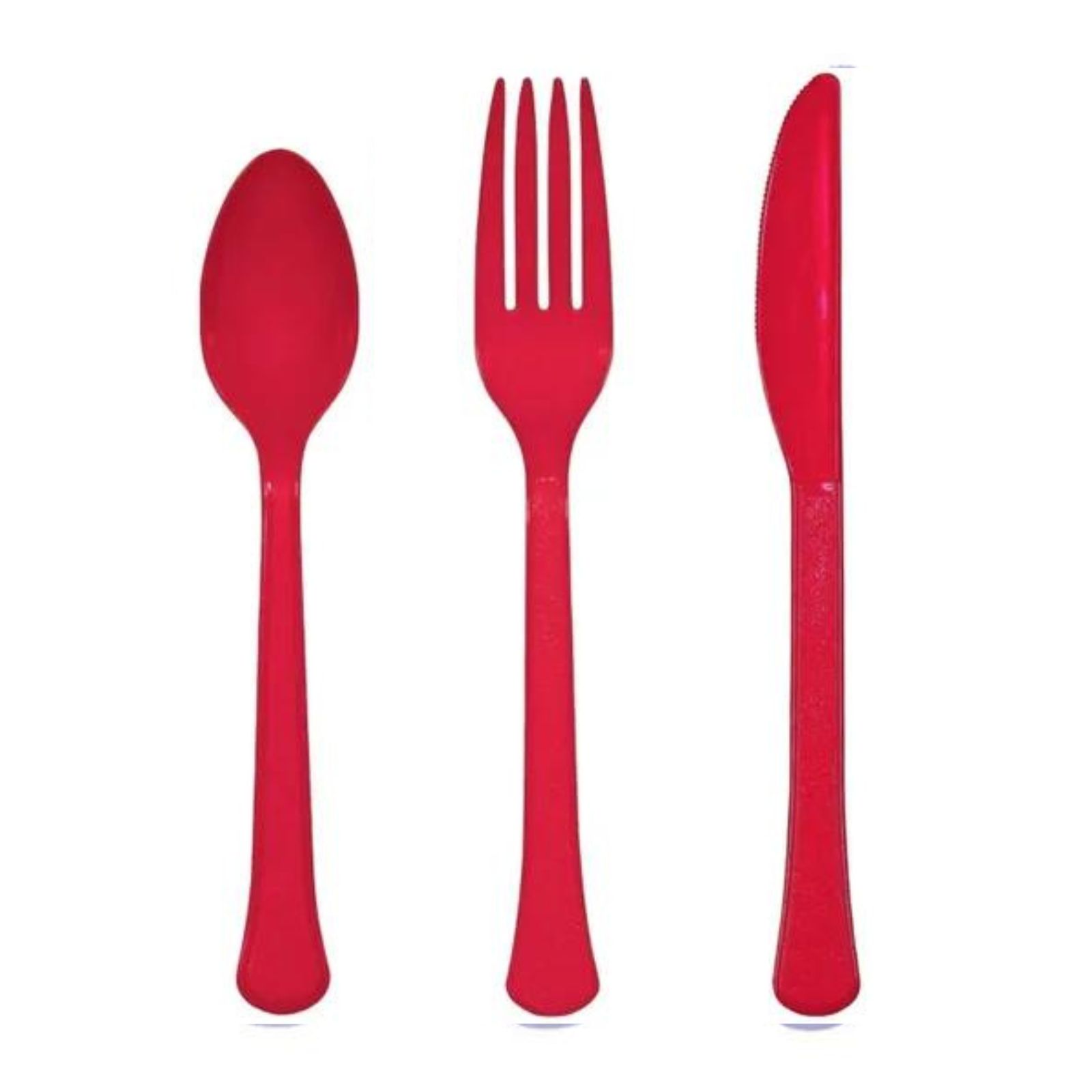 Red Reusable Cutlery (Pack of 24) - Discount Party Supplies