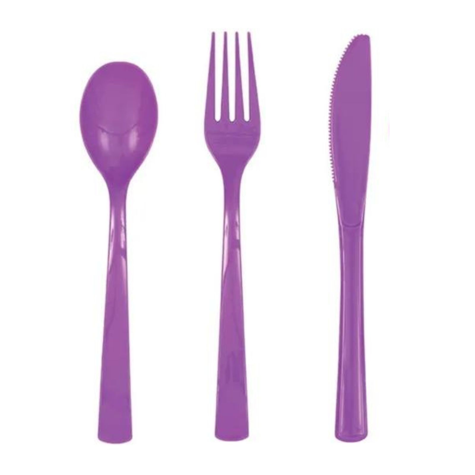 Pretty Purple Reusable Plastic Cutlery (Pack of 18) - Discount Party ...
