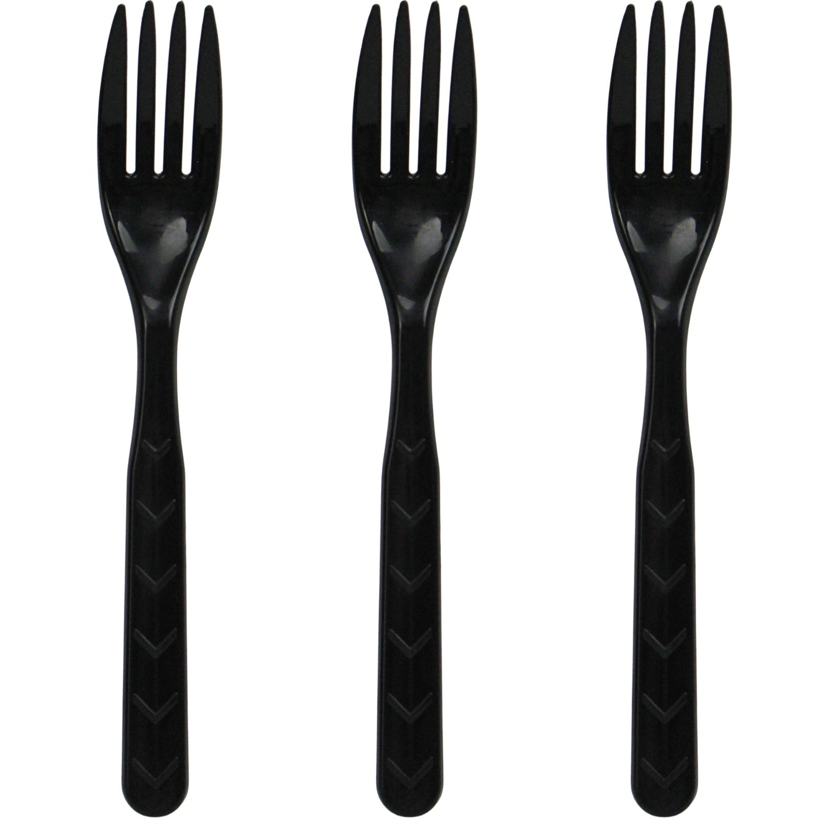Black Reusable Plastic Forks (Pack of 18) - Discount Party Supplies