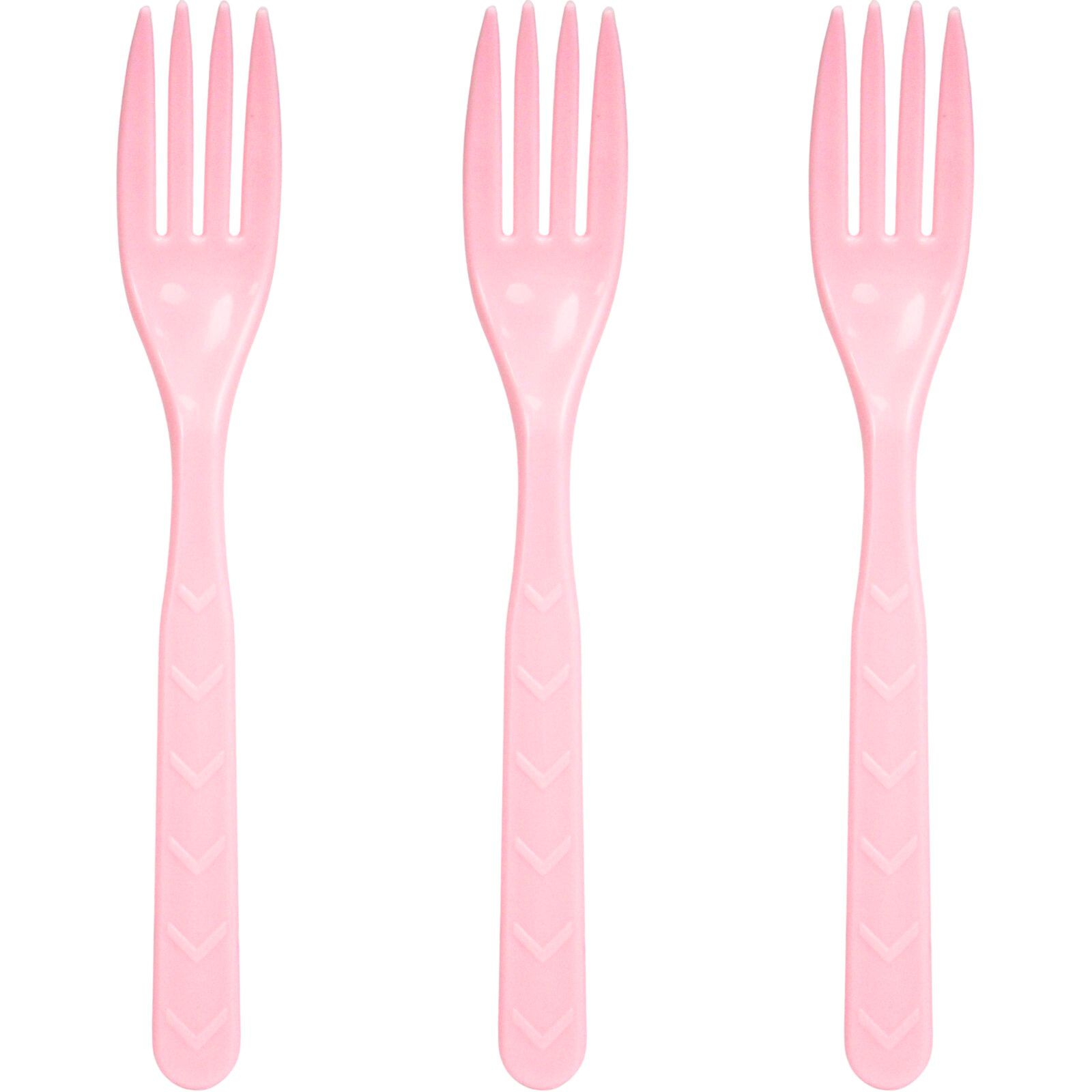 Baby Pink Reusable Plastic Forks (Pack of 18) - Discount Party Supplies