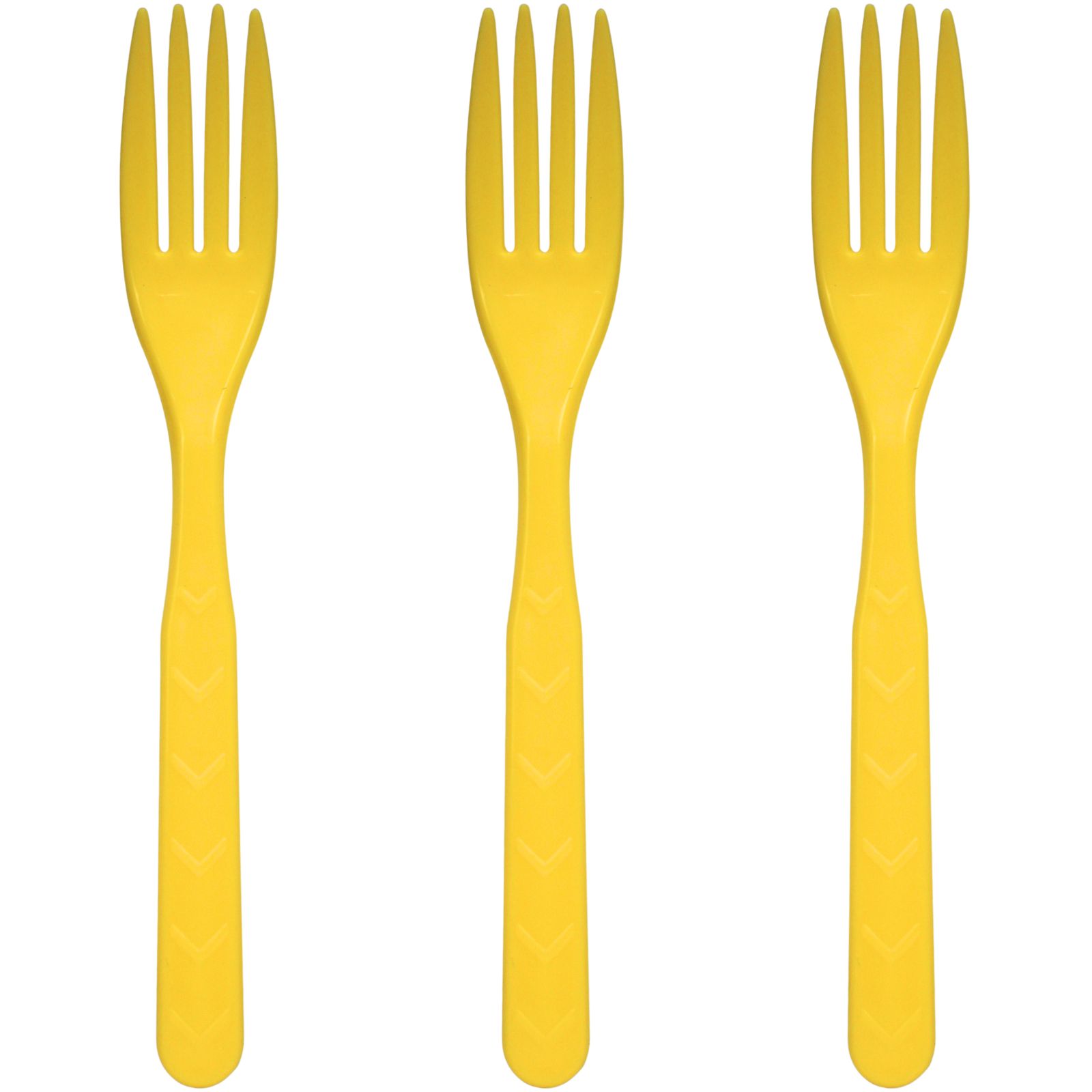 Yellow Reusable Plastic Forks (Pack of 18) - Discount Party Supplies