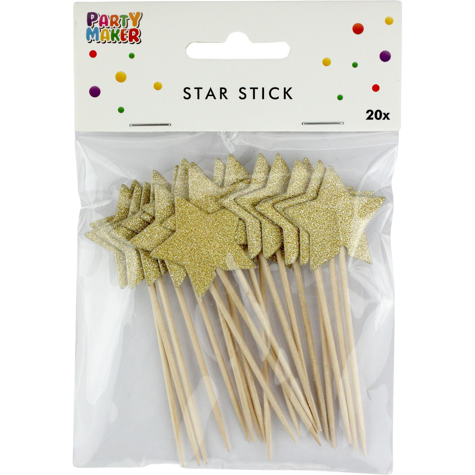 Gold Glitter Star Picks (Pack of 20) | Gold Party Supplies | Coloured ...