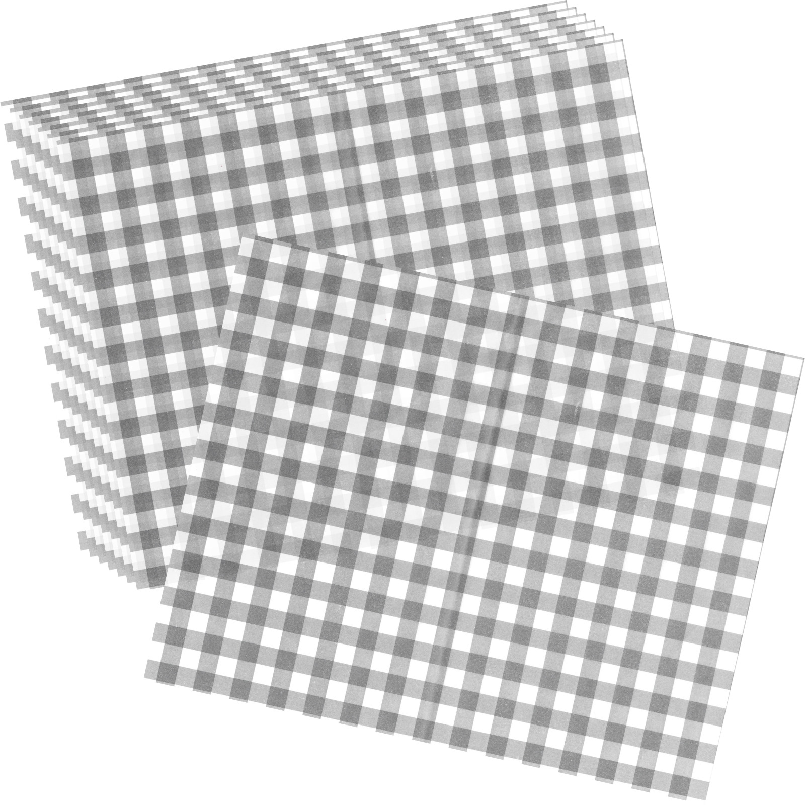 Black Gingham Grease Proof Paper Plate / Tray Liners (8 Sheets ...