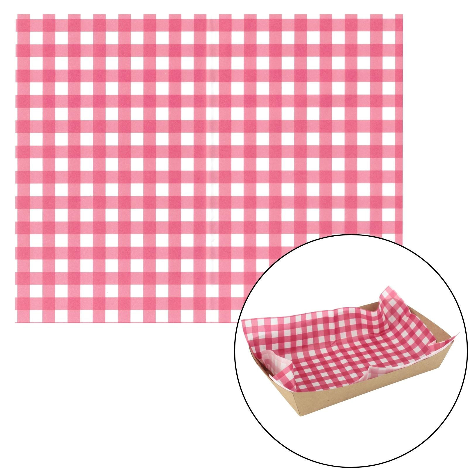 Red Gingham Grease Proof Paper Plate / Tray Liners (8 Sheets ...
