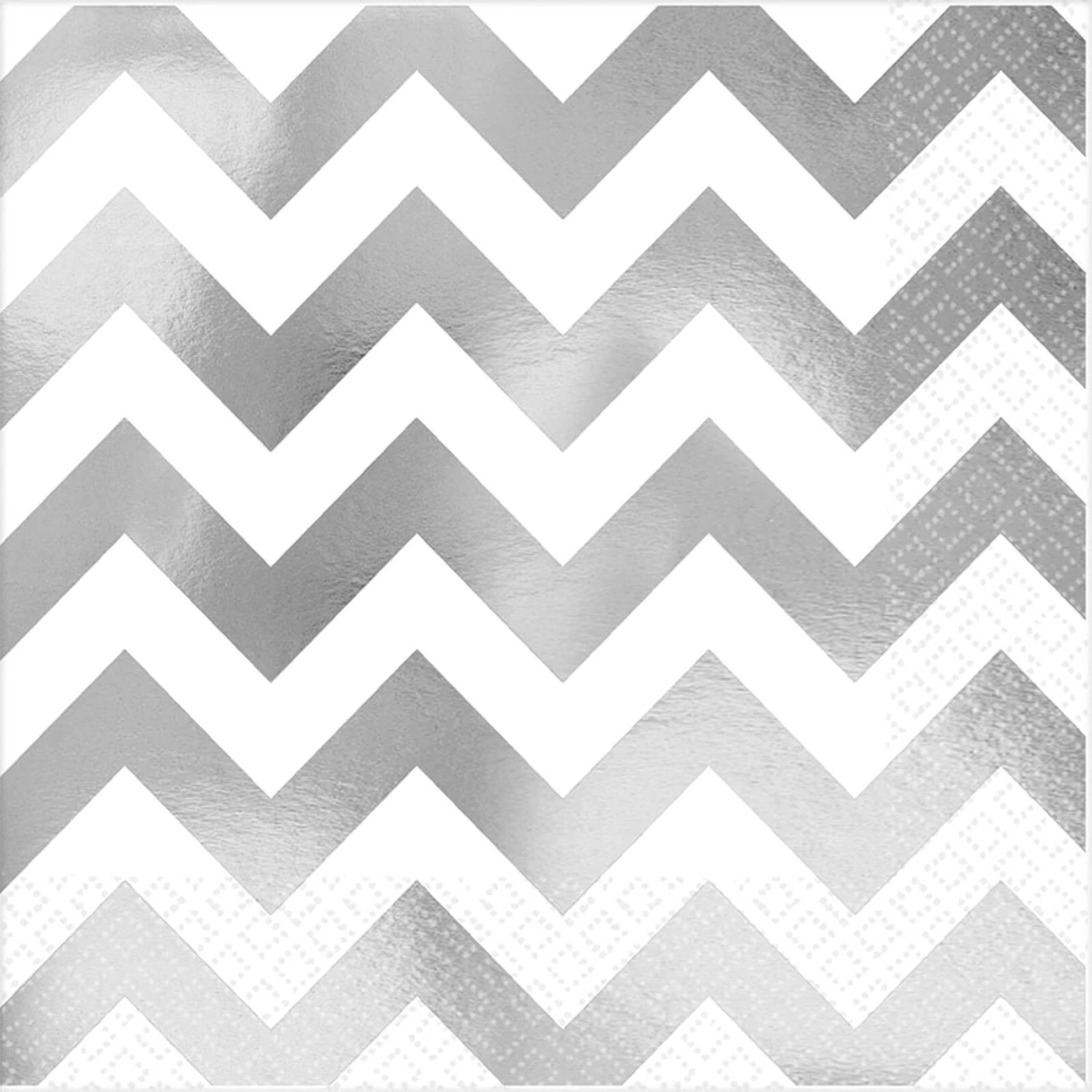 Silver Chevron Large Napkins / Serviettes (Pack of 16) - Discount Party ...
