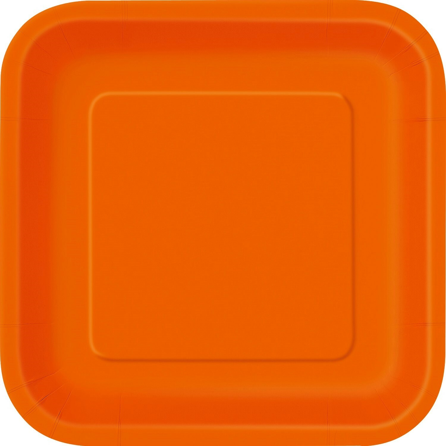 Orange Large Square Paper Plates (Pack of 14) - Discount Party Supplies