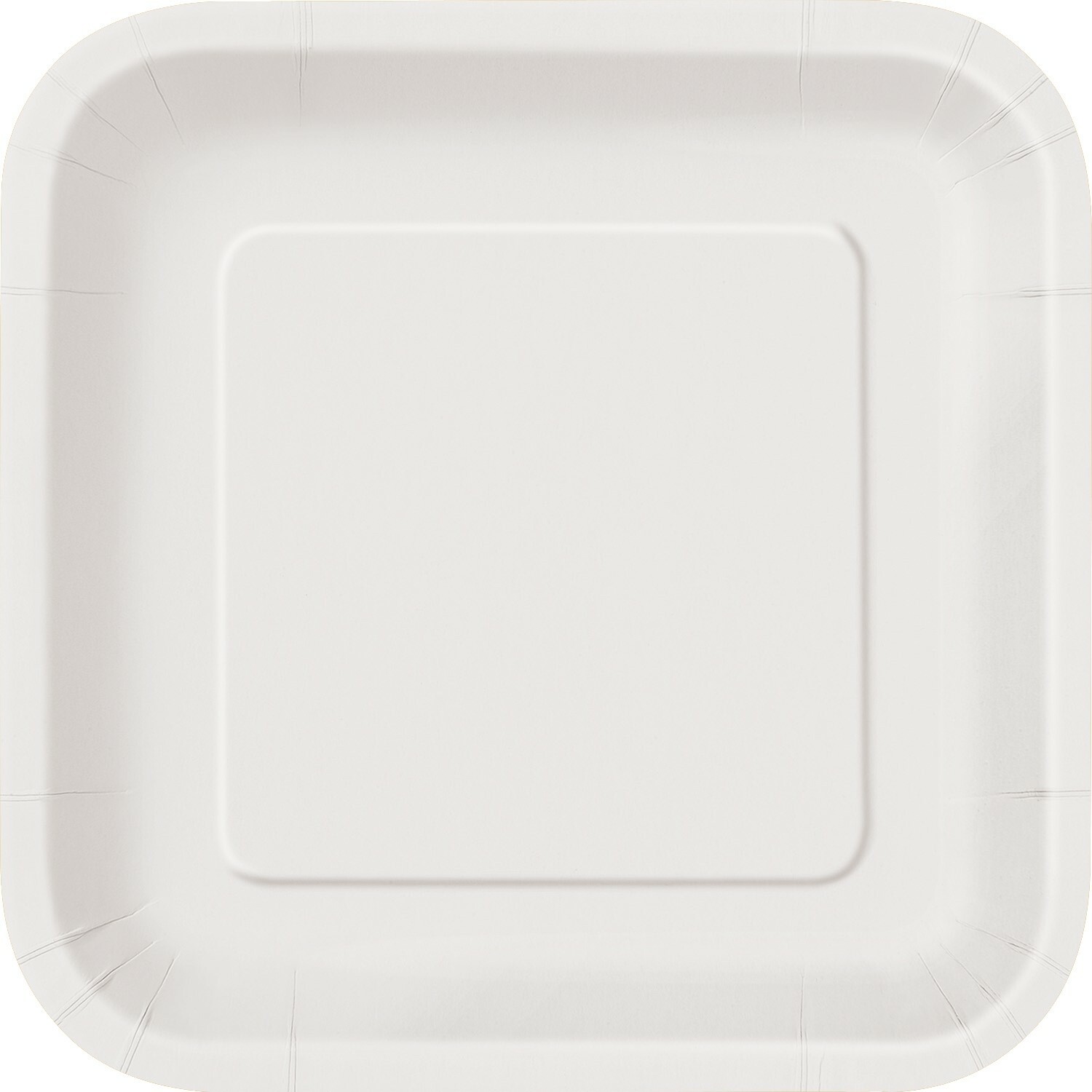 White Large Square Paper Plates (Pack of 14) - Discount Party Supplies