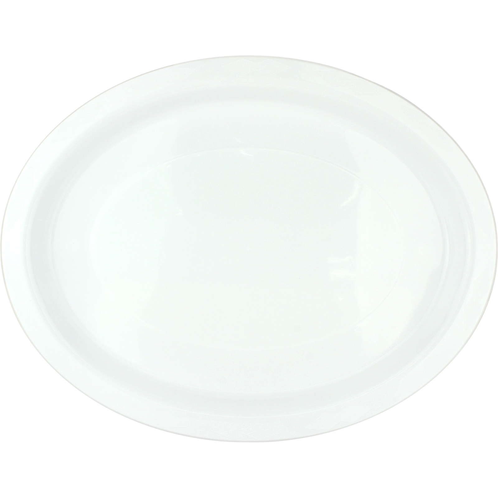 White Plastic Reusable Oval Plates 31.5cm (Pack of 20) - Discount Party ...