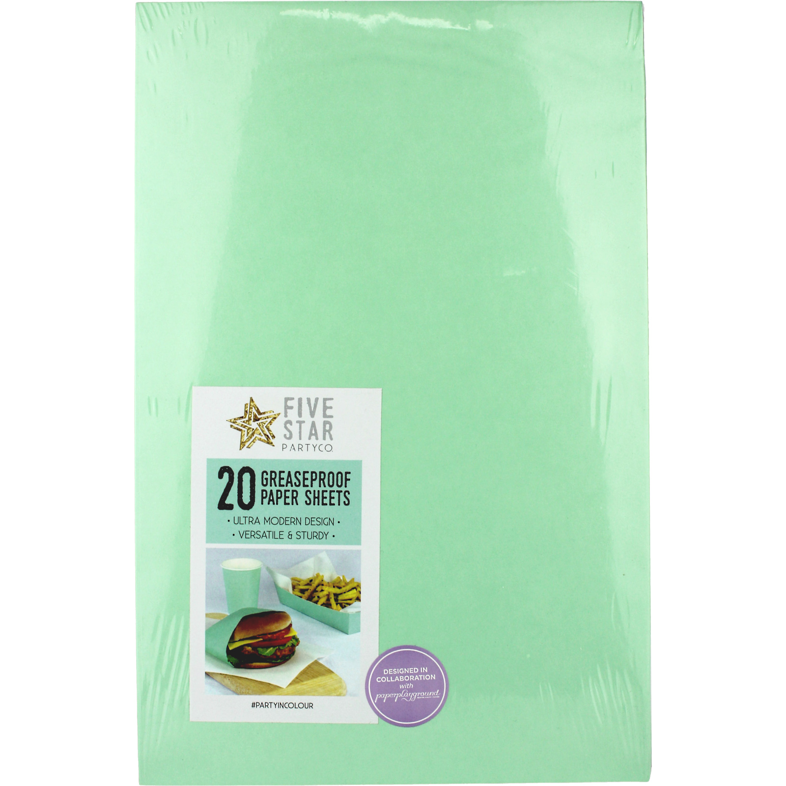 Mint Green Grease Proof Paper 32gsm (20 Sheets) | Mint Green Coloured ...