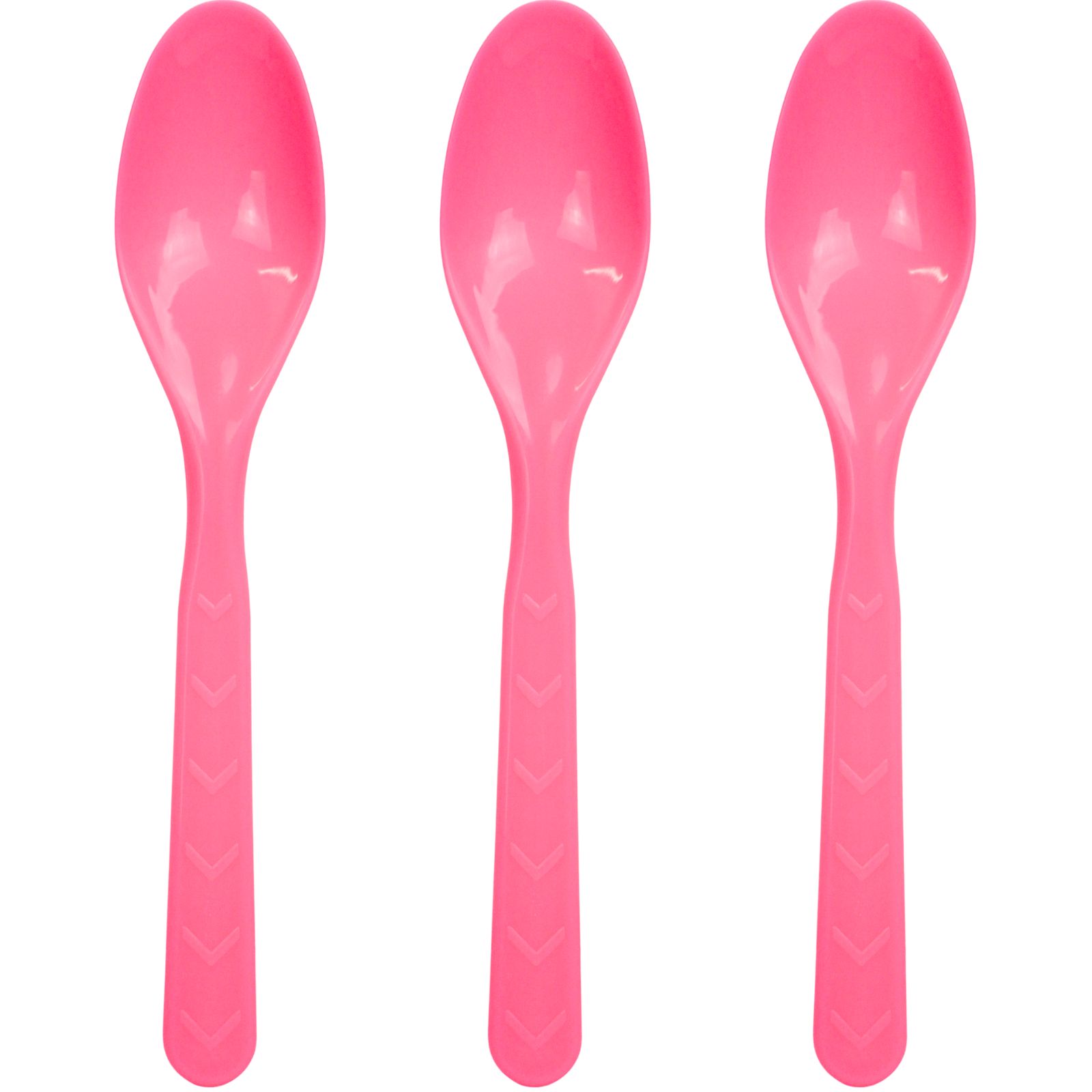 Hot Pink Reusable Plastic Spoons (Pack of 18) - Discount Party Supplies