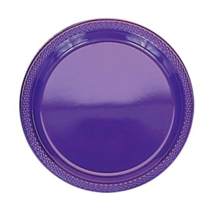 Purple Small Plastic Plates (Pack of 20) - Discount Party Supplies