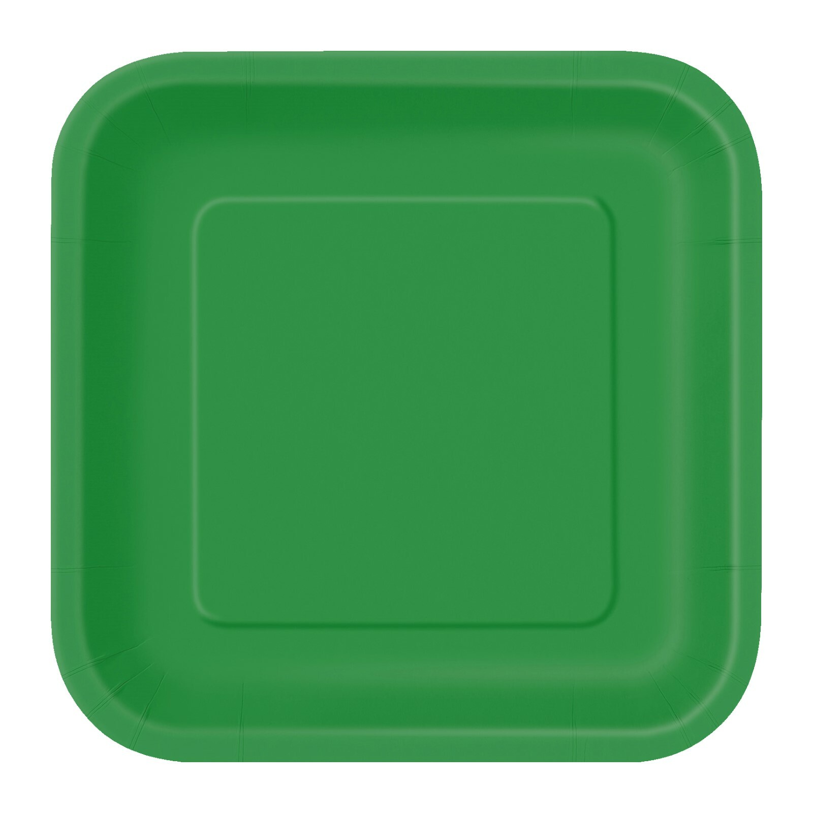 Green Small Square Paper Plates (Pack of 16) - Discount Party Supplies