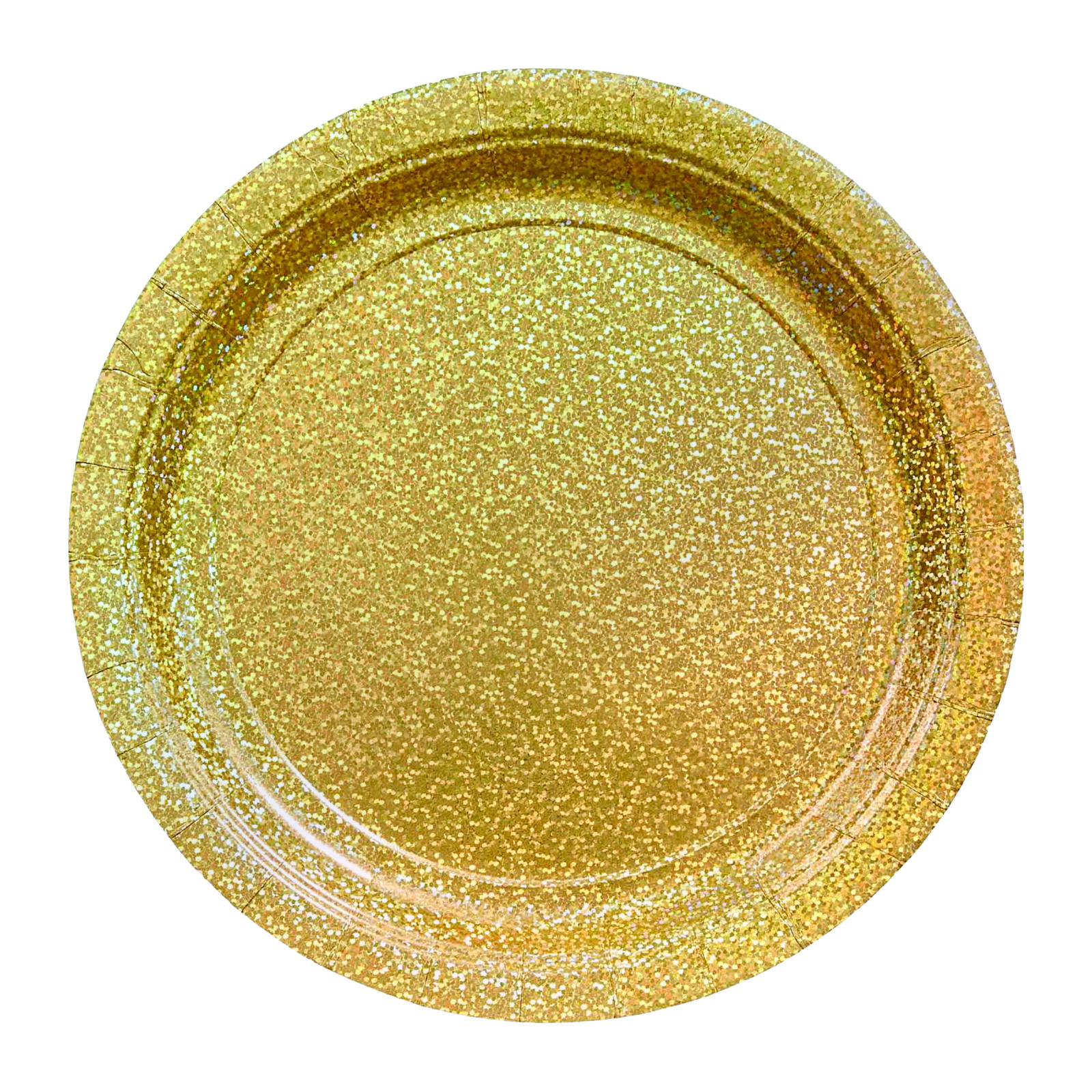Prismatic 17cm Gold Paper Plates (Pack of 8) - Discount Party Supplies