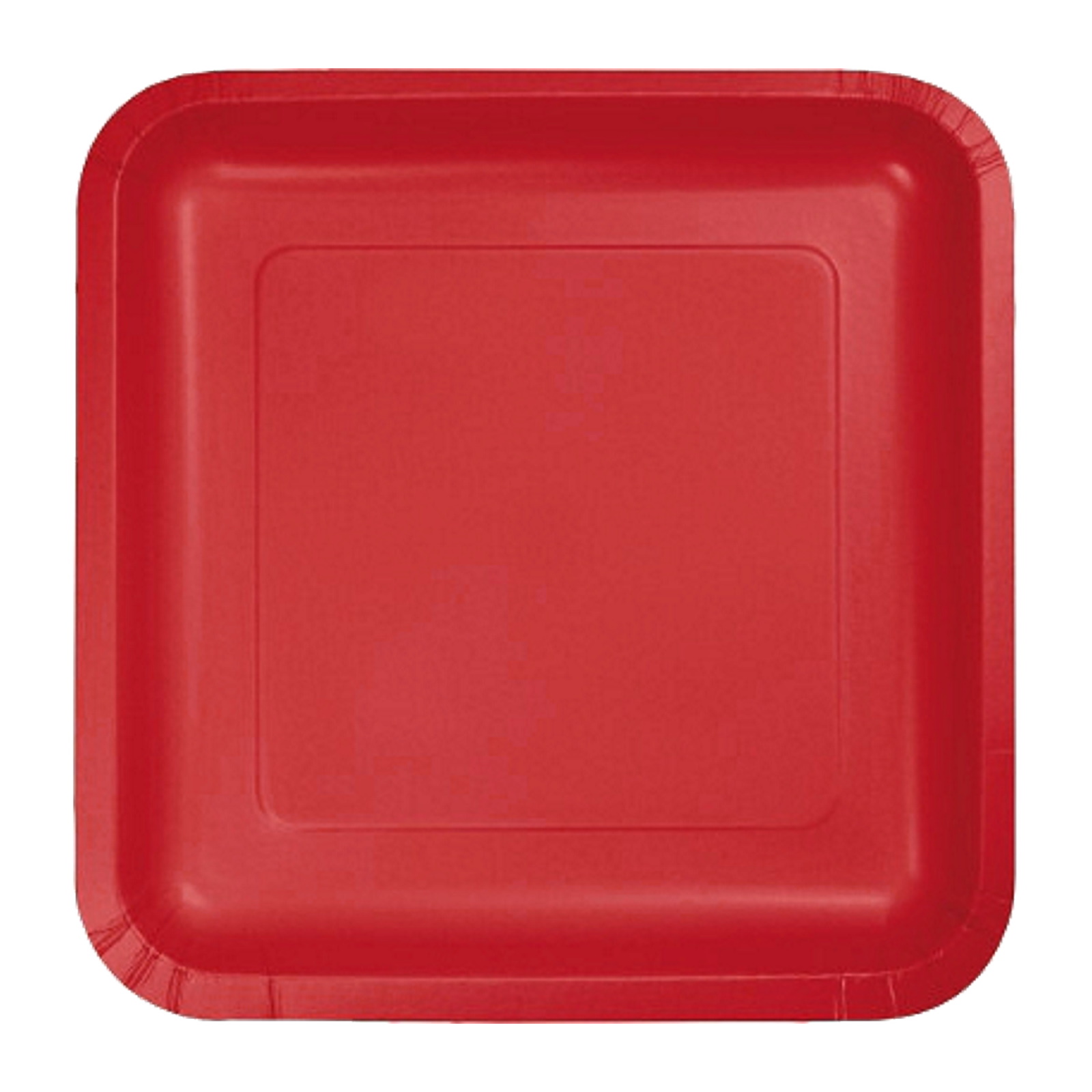 Rouge Red Square Paper Plates 18cm (Pack of 18) - Discount Party Supplies