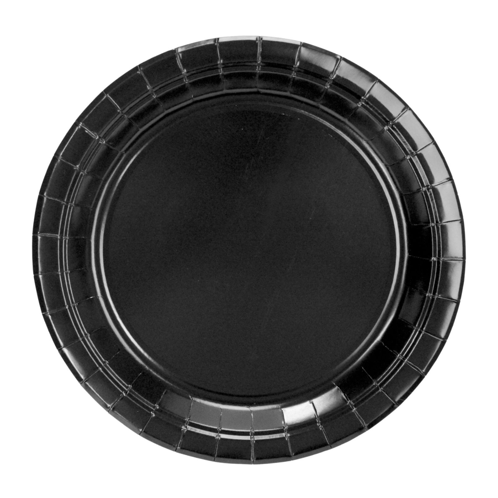 Black Small Paper Plates (Pack of 12) - Discount Party Supplies
