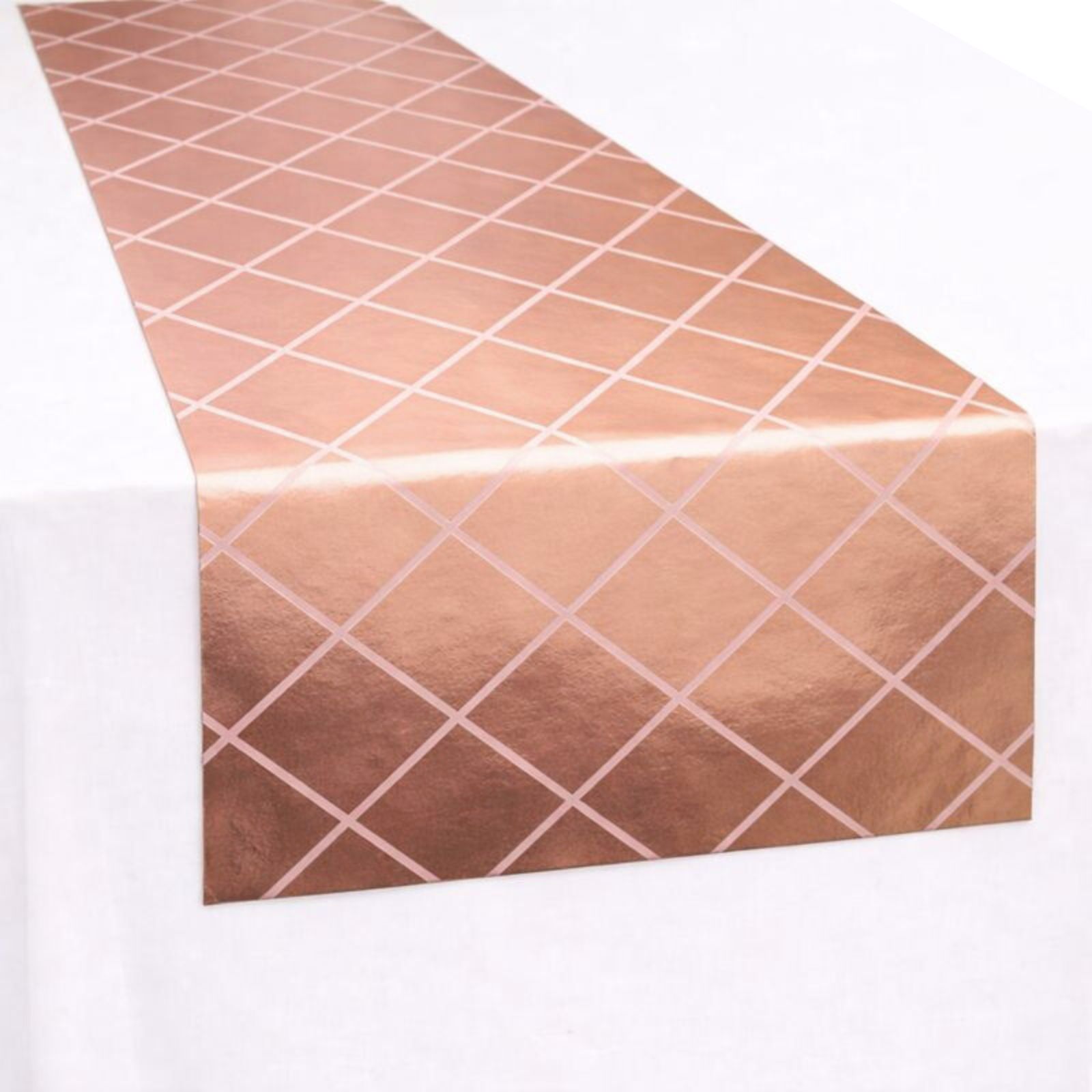 Metallic Rose Gold Reversible Table Runner - Discount Party Supplies