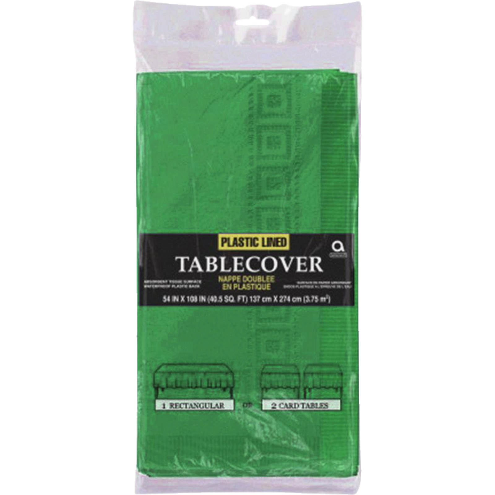 Green 3ply Plastic Lined Paper Tablecloth - Discount Party Supplies