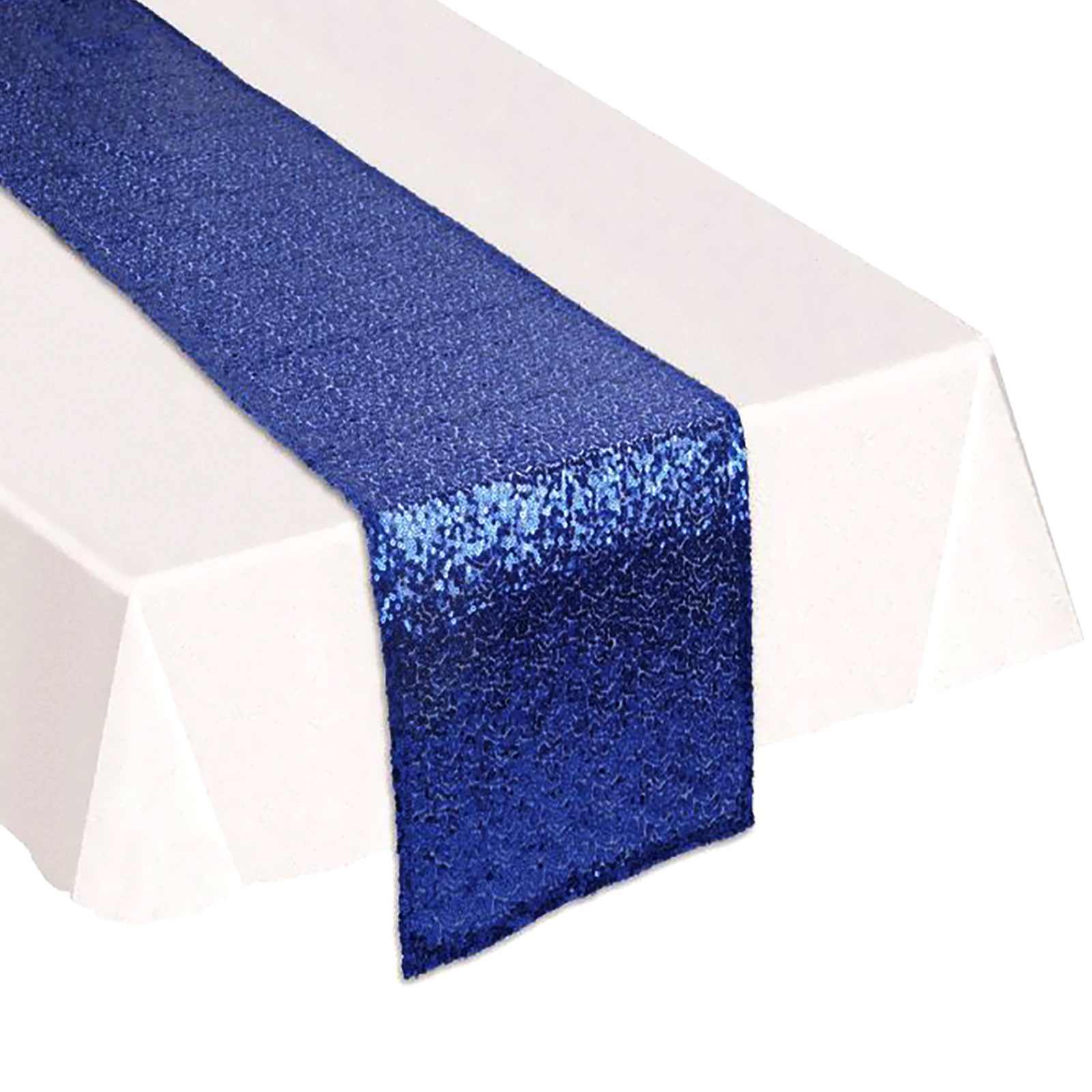 Blue Sequin Table Runner (29cm x 191cm) - Discount Party Supplies