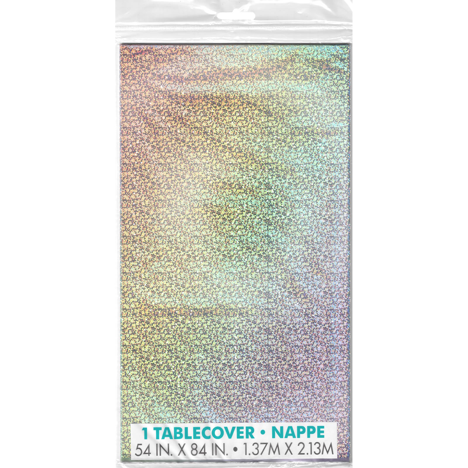 Prismatic Silver Plastic Tablecloth | Iridescent Party Supplies ...