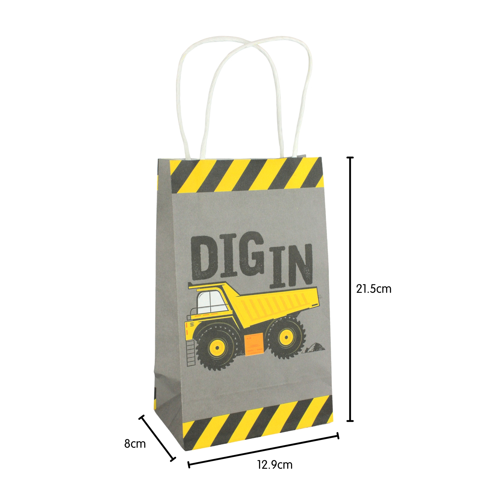 Construction Paper Gift Bags (Pack of 8) | Construction Party Supplies ...