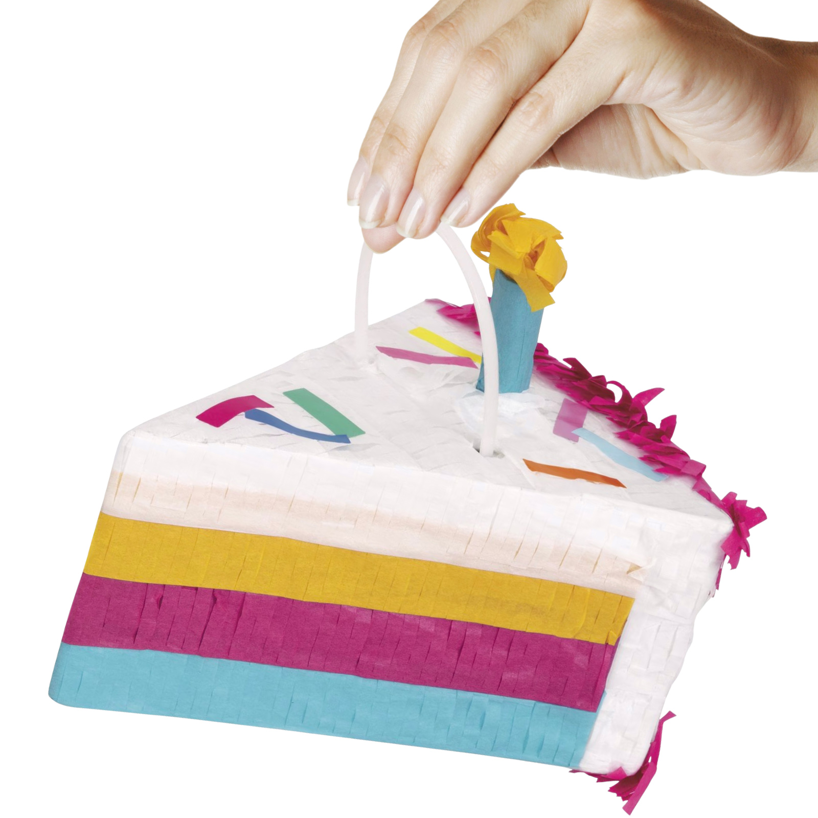 Mini Pinata Cake Slice Decoration 15.5cm - Discount Party Supplies