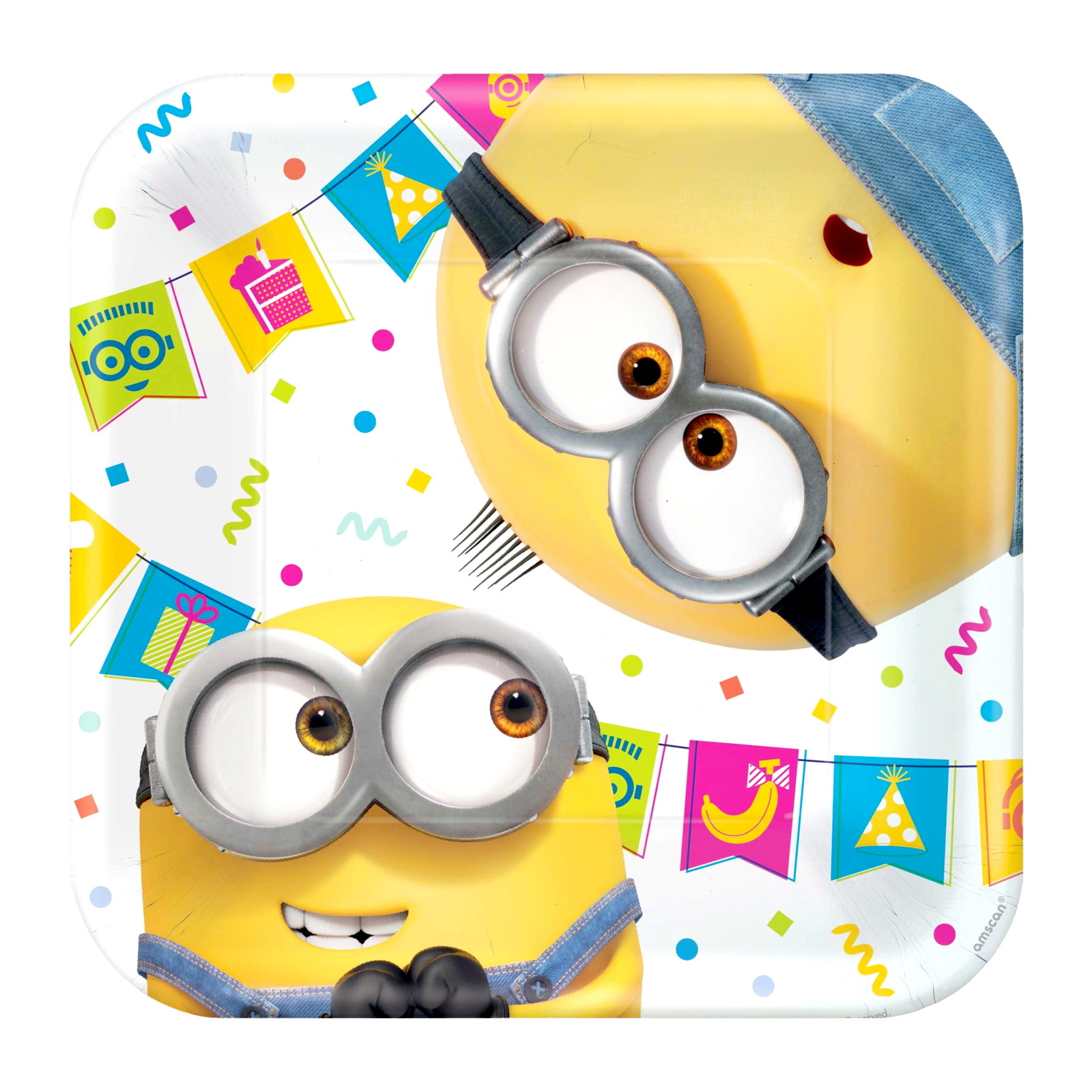 Minions Small Square Paper Plates (Pack of 8) - Discount Party Supplies