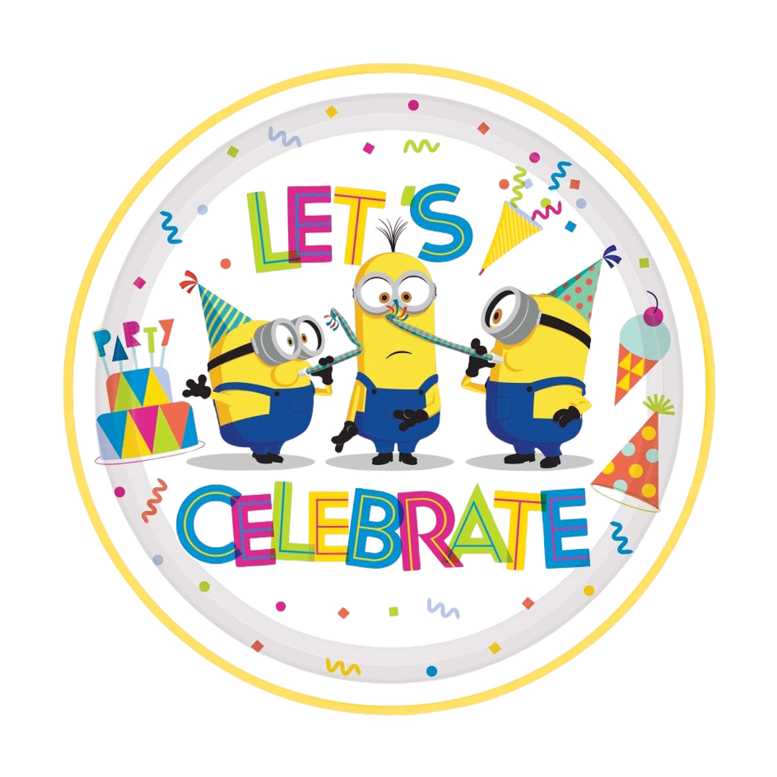 Minions Let's Celebrate Small Paper Plates Pack of 8 - Discount Party ...