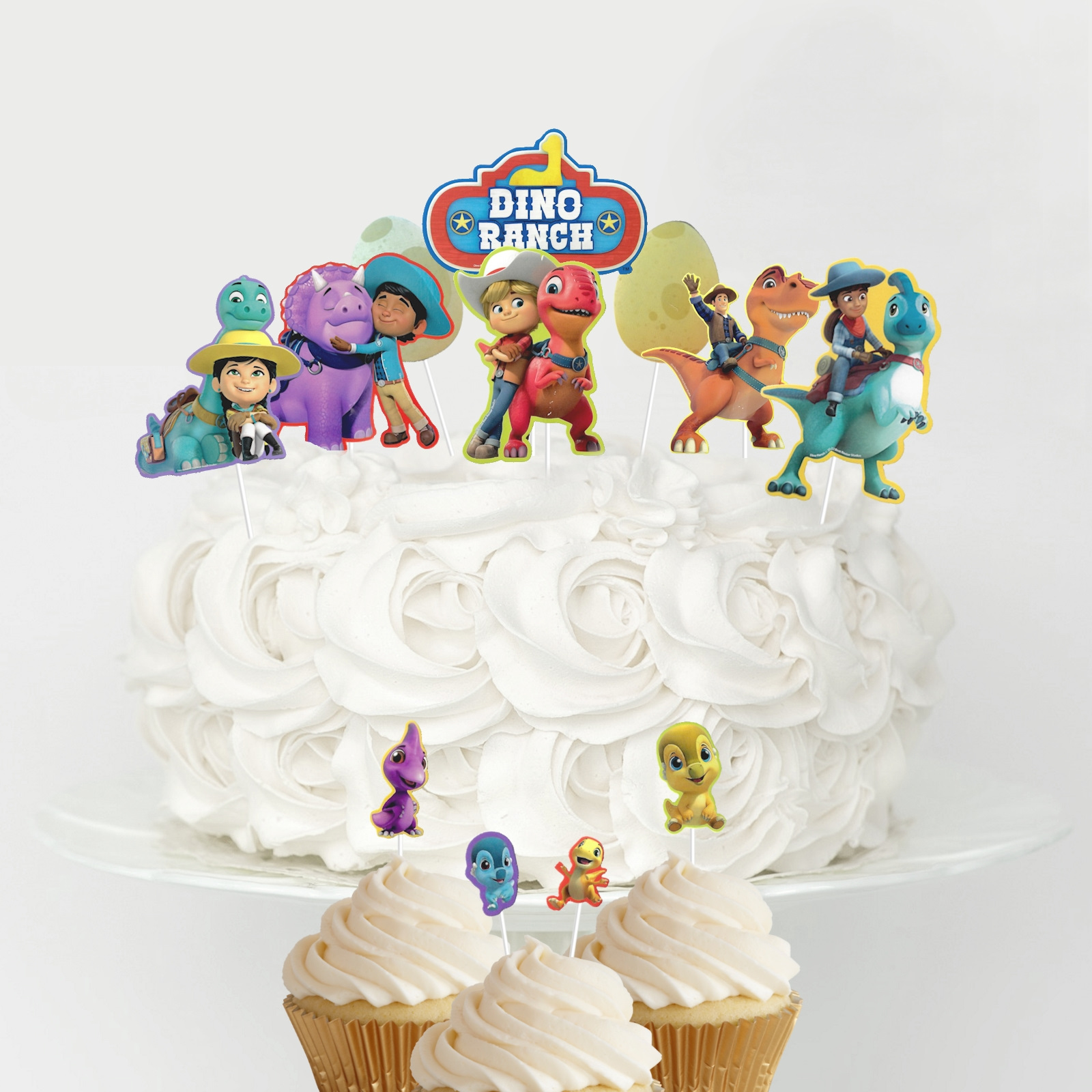 Dino Ranch Cake Toppers (Pack of 12) | Dino Ranch | Dinosaur Party ...