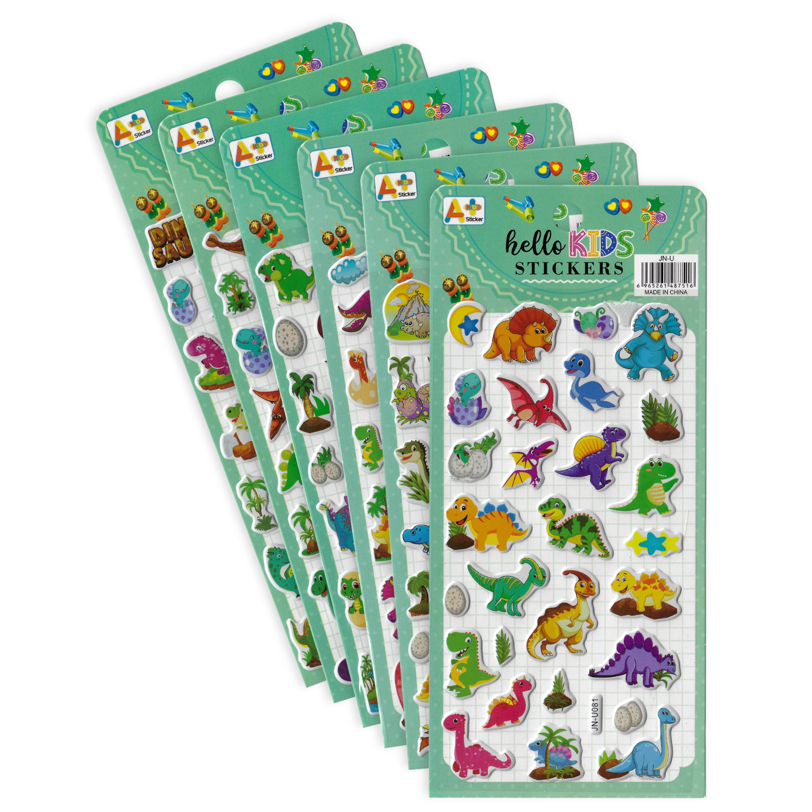 Dinosaur Stickers (6 Sheets) - Discount Party Supplies